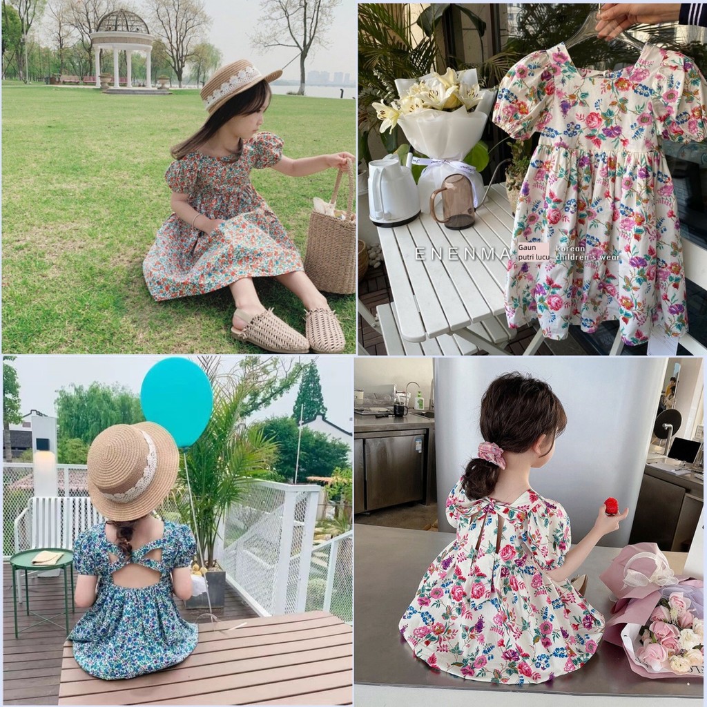 Jual Haasya Kids 1-7 Tahun gadis gaun bunga harta karun wanita rok ...