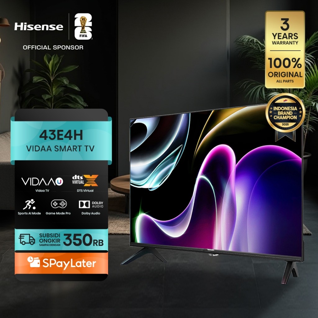 Jual NEW Hisense TV 43E4H Smart TV 43 inch FHD Desain Bazelles DTS V X ...