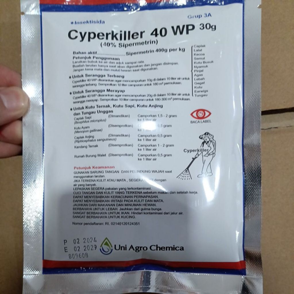 Jual Cyperkiller Cyper Killer WP 40 gram ORIGINAL / Obat Insektisida ...