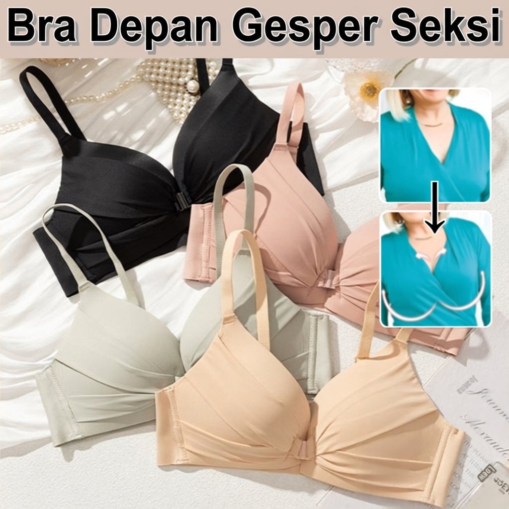 Jual BRA Wanita Push Up Tanpa Bekas Jahitan | Bra Tipis Nyaman | Kait ...