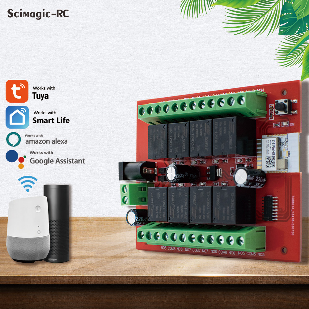 Jual 8CH Tuya Wifi Smart Light Switch Relay Module 8 Channel 12V 24V ...