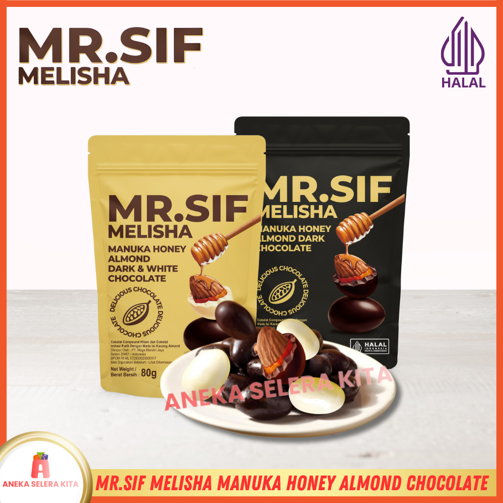 Jual MR.SIF Melisha Manuka Honey Almond Dark & White Chocolate - Halal ...