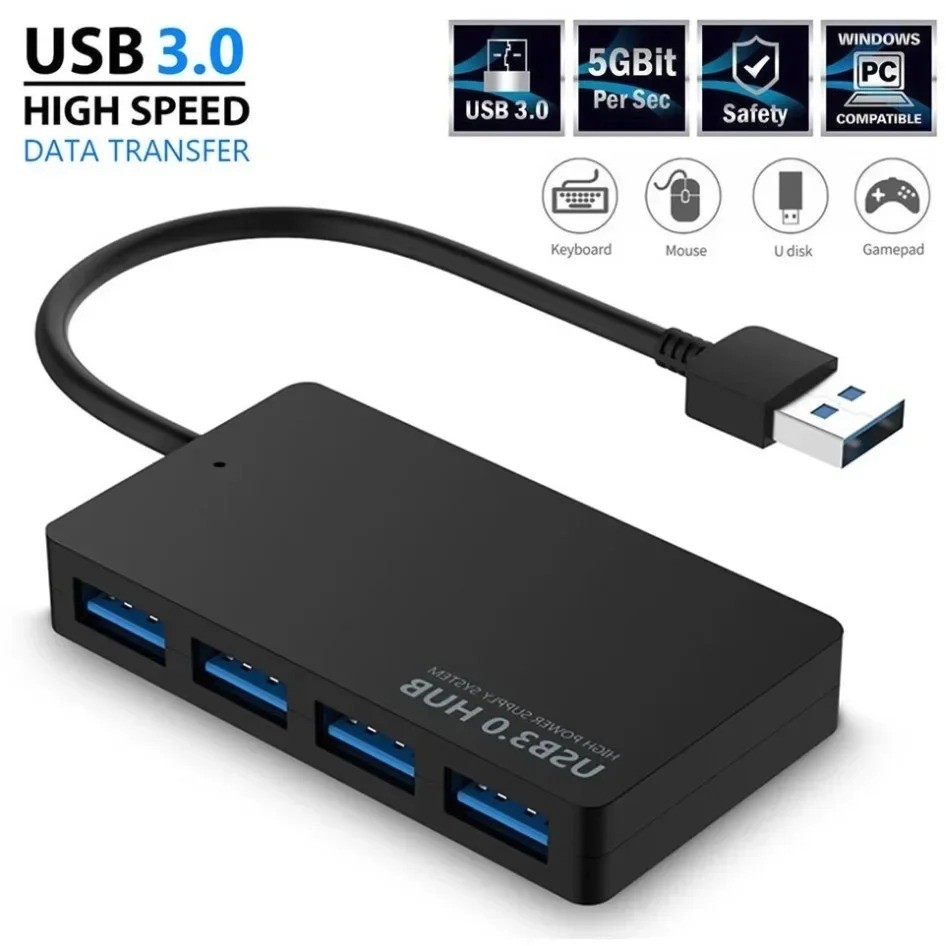 Jual USB Hub 4 Port USB 3.0 High Speed 5Gbps Dengan Power Supply DC 5V ...