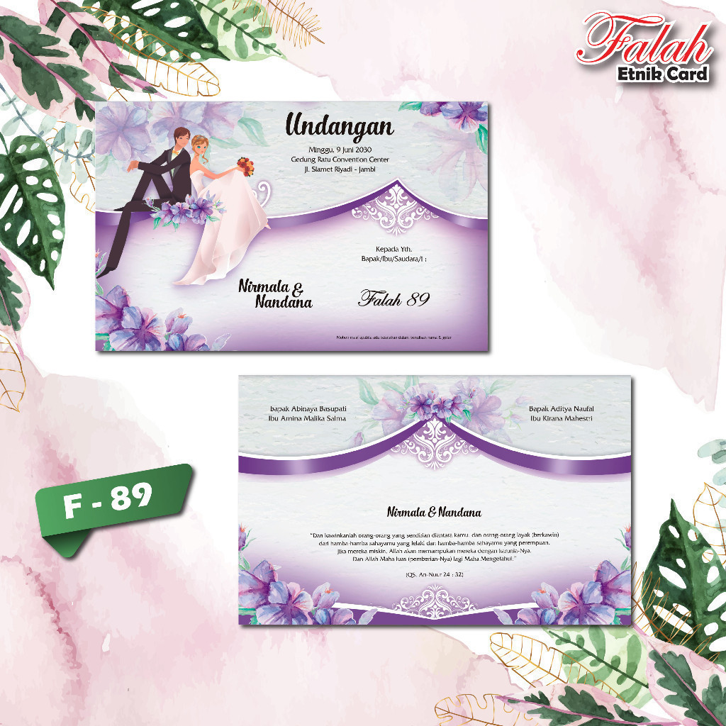 Jual Blangko Undangan Falah Kode F 89 (Paper Center) | Shopee Indonesia