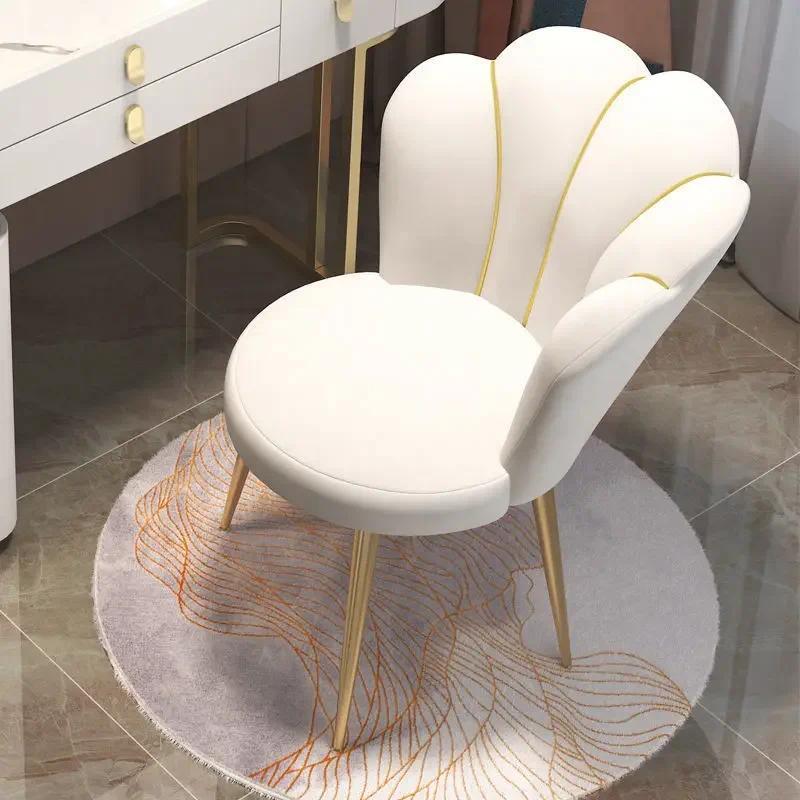 Jual Grey Luxury Dining Chairs Metal Modern Nordic Backrest Desk Chair ...