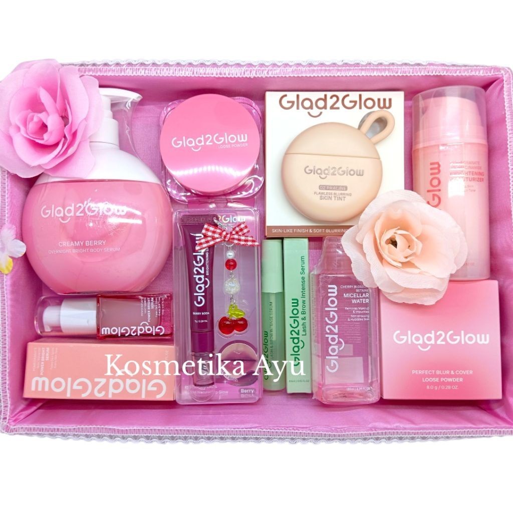 Jual Glad2Glow Paket Skincare Seserahan Gratis Box Seserahan Paket G2G ...