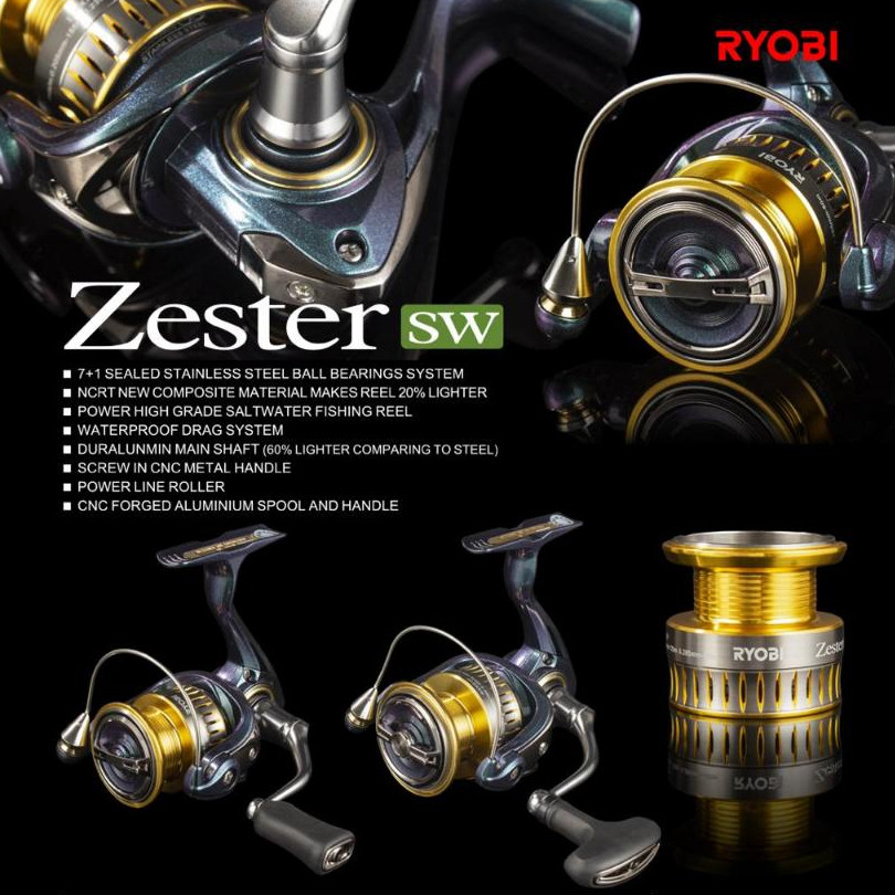 Jual RYOBI ZESTER SW Spinning Reel Salt Water 7+1BB Waterproof Drag ...