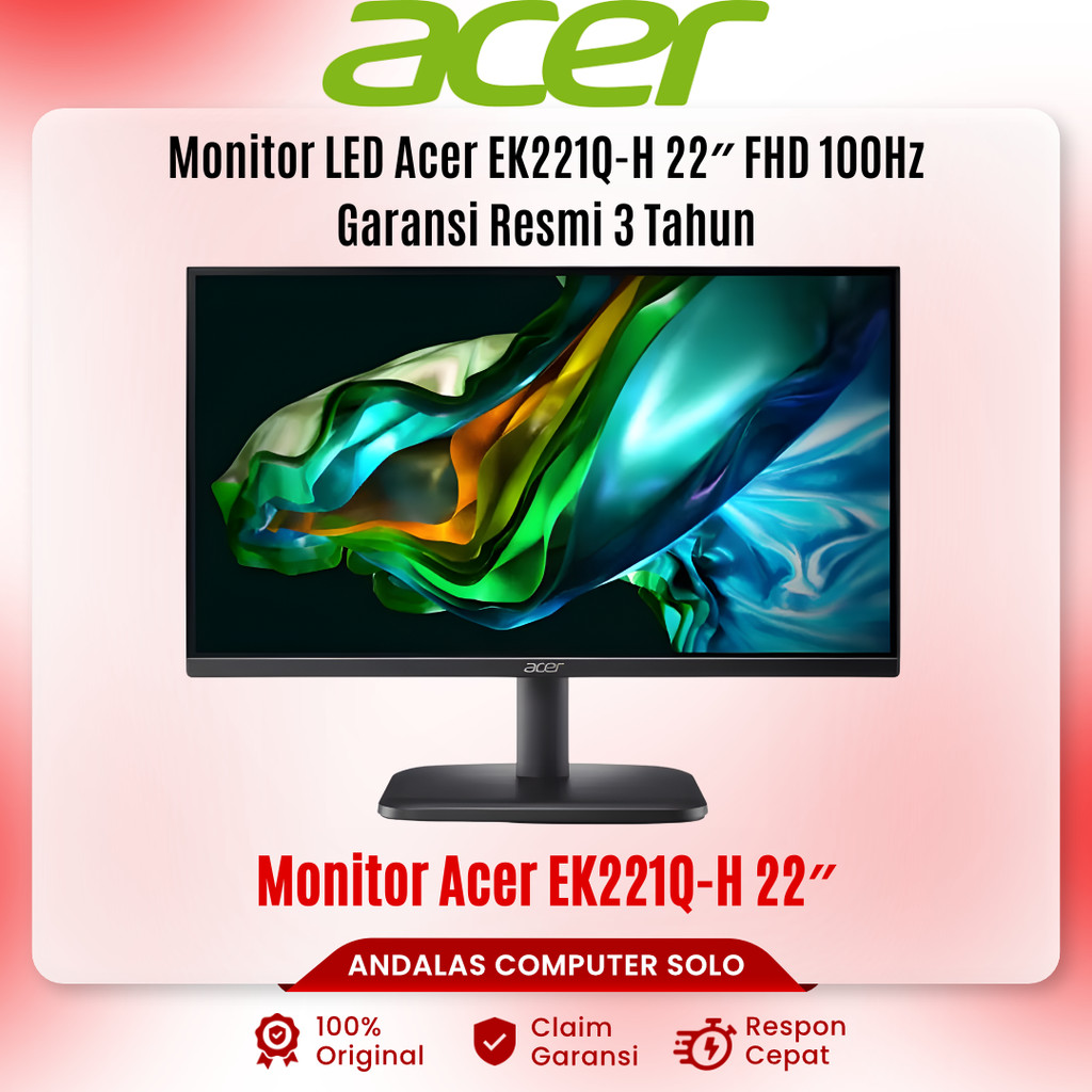 Jual Monitor ACER EK221Q H 22 Inch VA 1ms 100Hz FHD HDMI Monitor ...