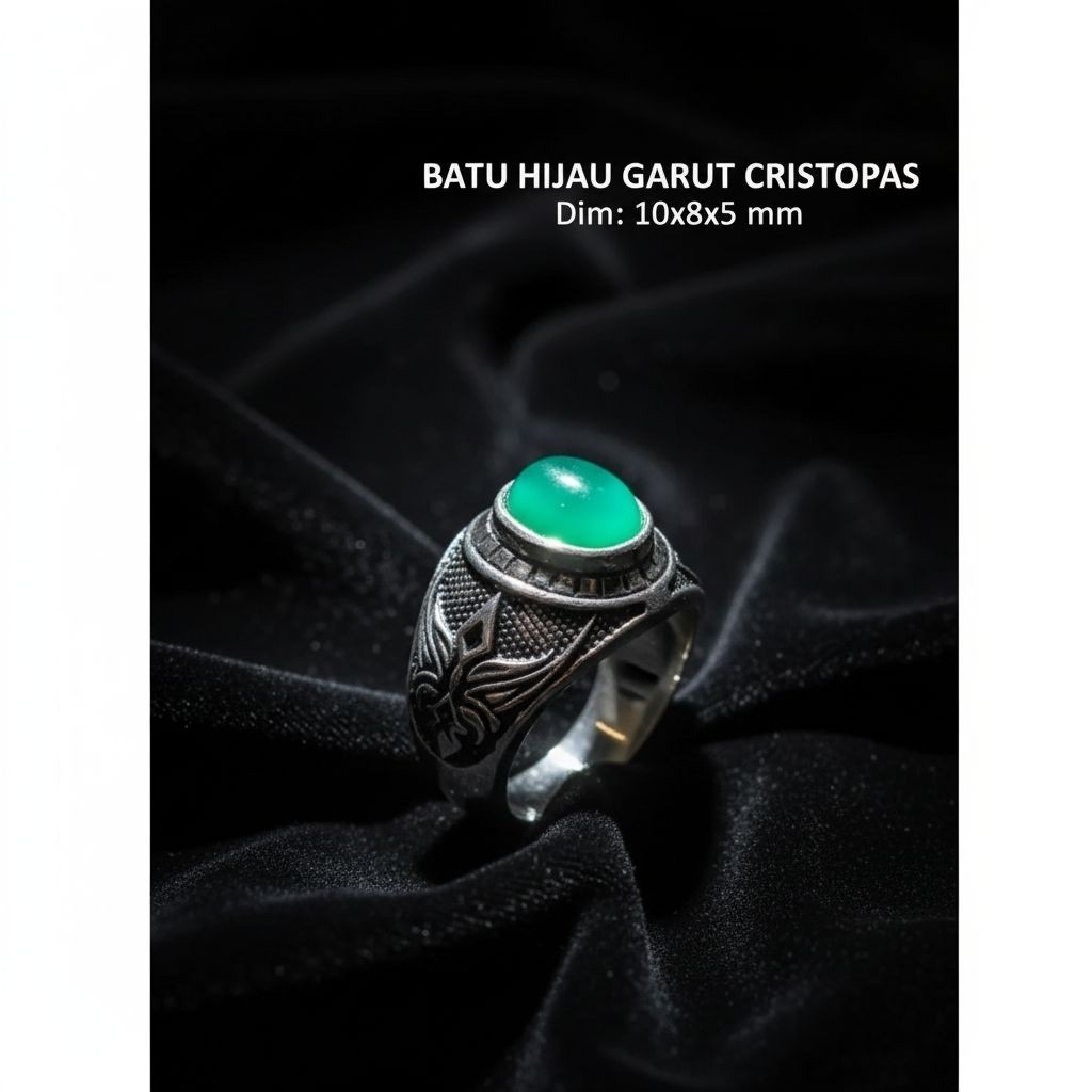 Jual akik hijau garud cristopas ring alpaka dim 10 | Shopee Indonesia