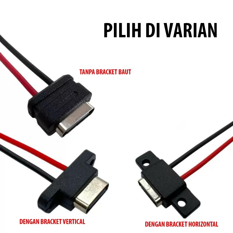 Jual SOCKET USB TYPE C WATERPROOF CHARGER PORT HP SOKET CHARGING CABLE ...