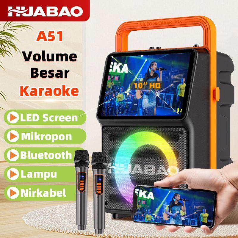 Jual HUABAO A51 Karaoke Speaker Bluetooth 2 Mic Portable Party Monitor ...