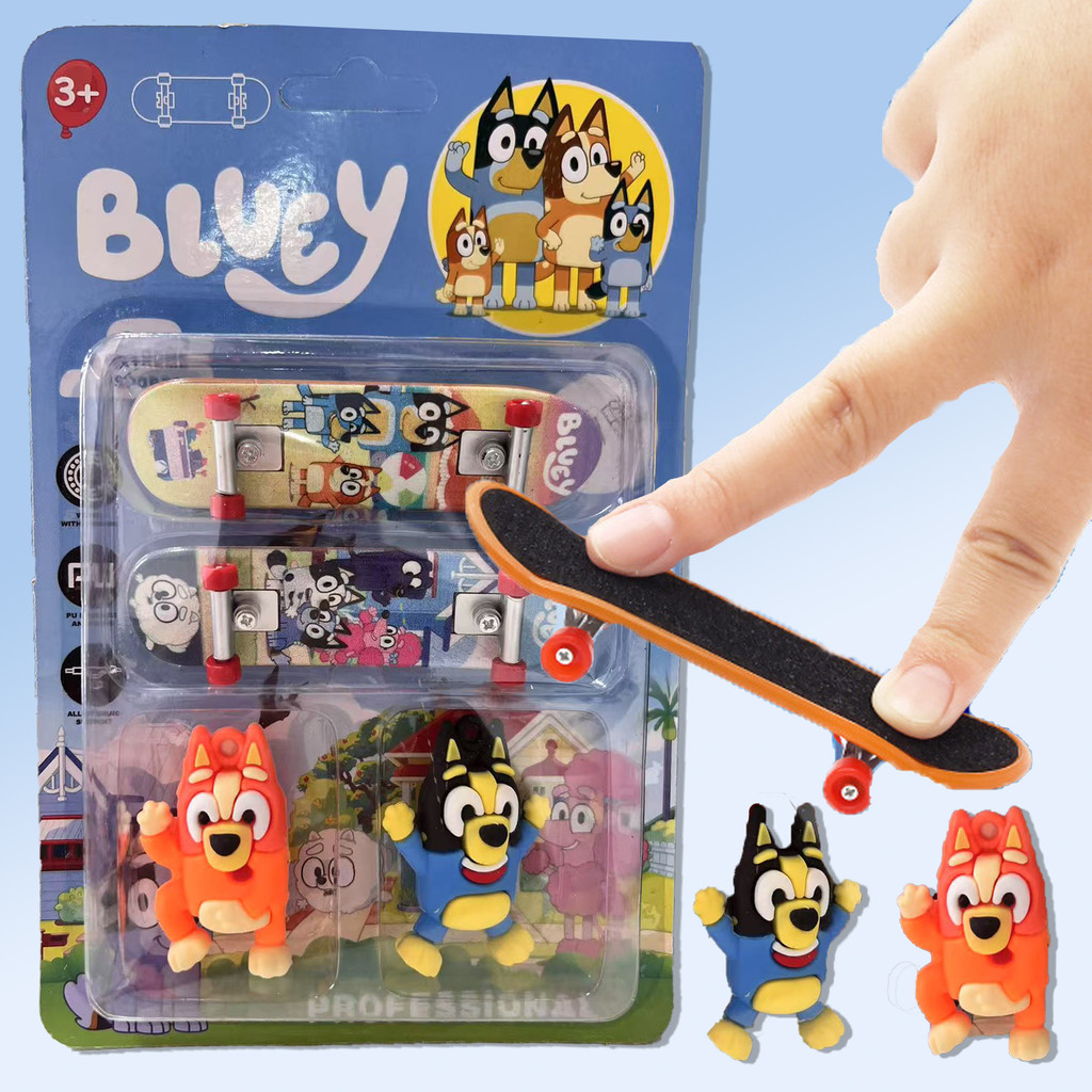 Jual Cartoon Bluey/Bingo series model mini fingertip skateboard frosted ...