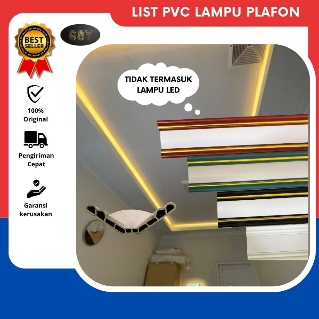 Jual List Lampu Plafon PVC/ List Gold/ List Lampu LED Termurah | Shopee ...
