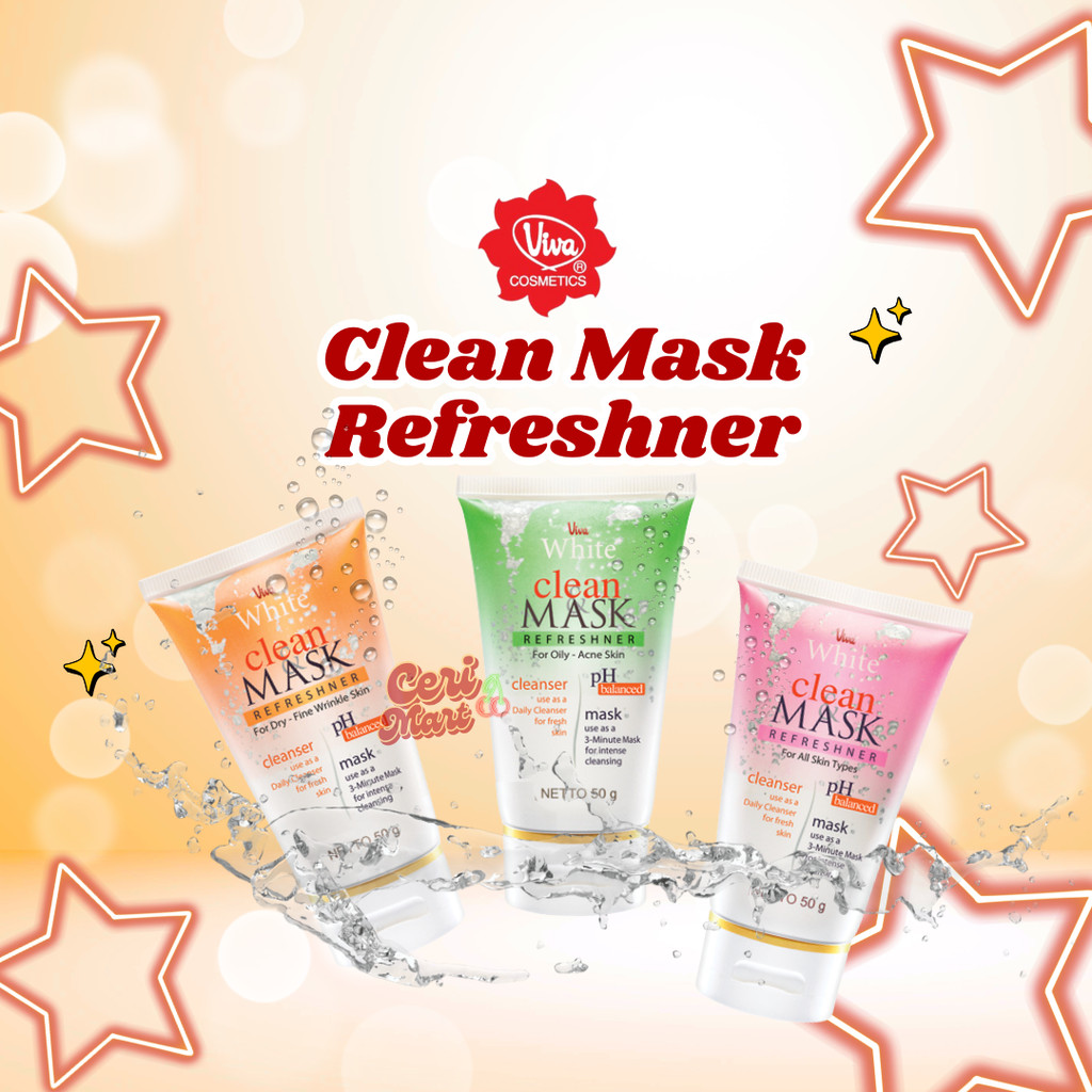 Jual Viva White Clean Mask Refreshner Face Cleanser / Masker 50g masker ...
