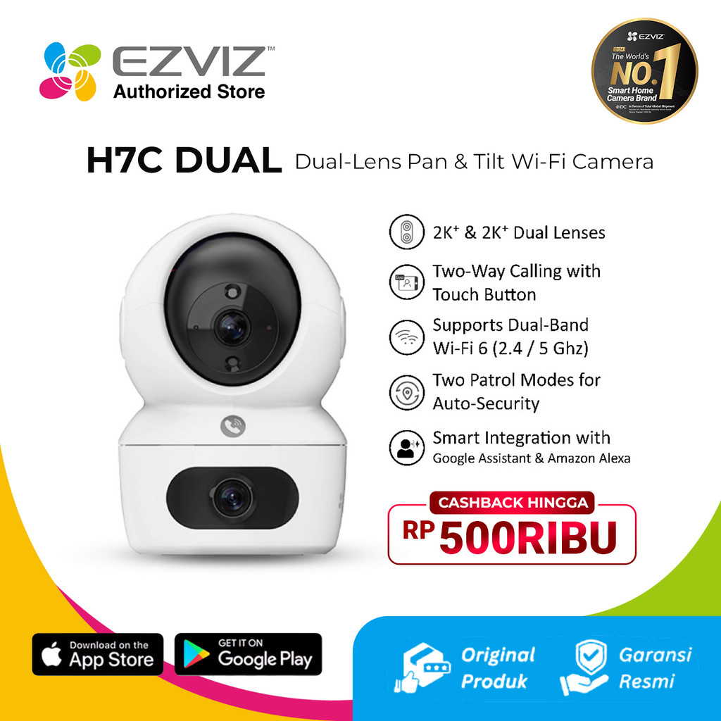 Jual EZVIZ H7C CCTV Dual-Lens 2K+ & 2K+ Smart Home Wifi Pan Tilt IP ...