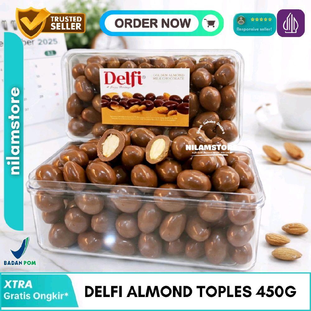 Jual Delfi Almond atau Delfi Mede Cokelat Kiloan Delfi 450g Toples ...