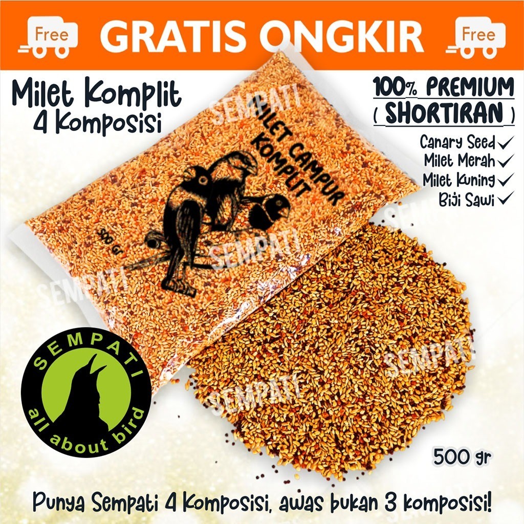 Jual SEMPATI Milet Millet Campur Komplit 500 Gram 4 Komposisi Kenari ...