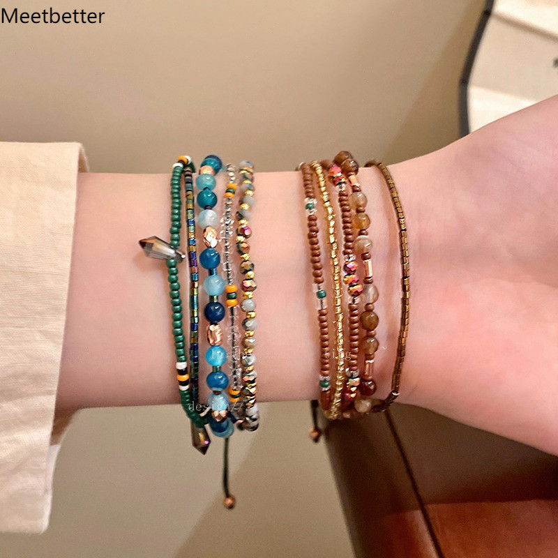 Jual Gelang Anyaman Manik-Manik Bohemian Wanita Gelang Bisa Disesuaikan ...