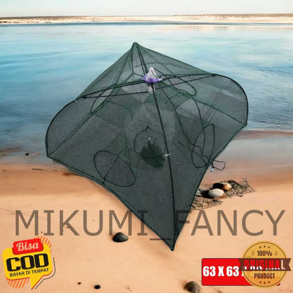 Jual MIKUMI_FANCY Jaring Pancing Ikan Udang Automatic Fold Umbrella ...