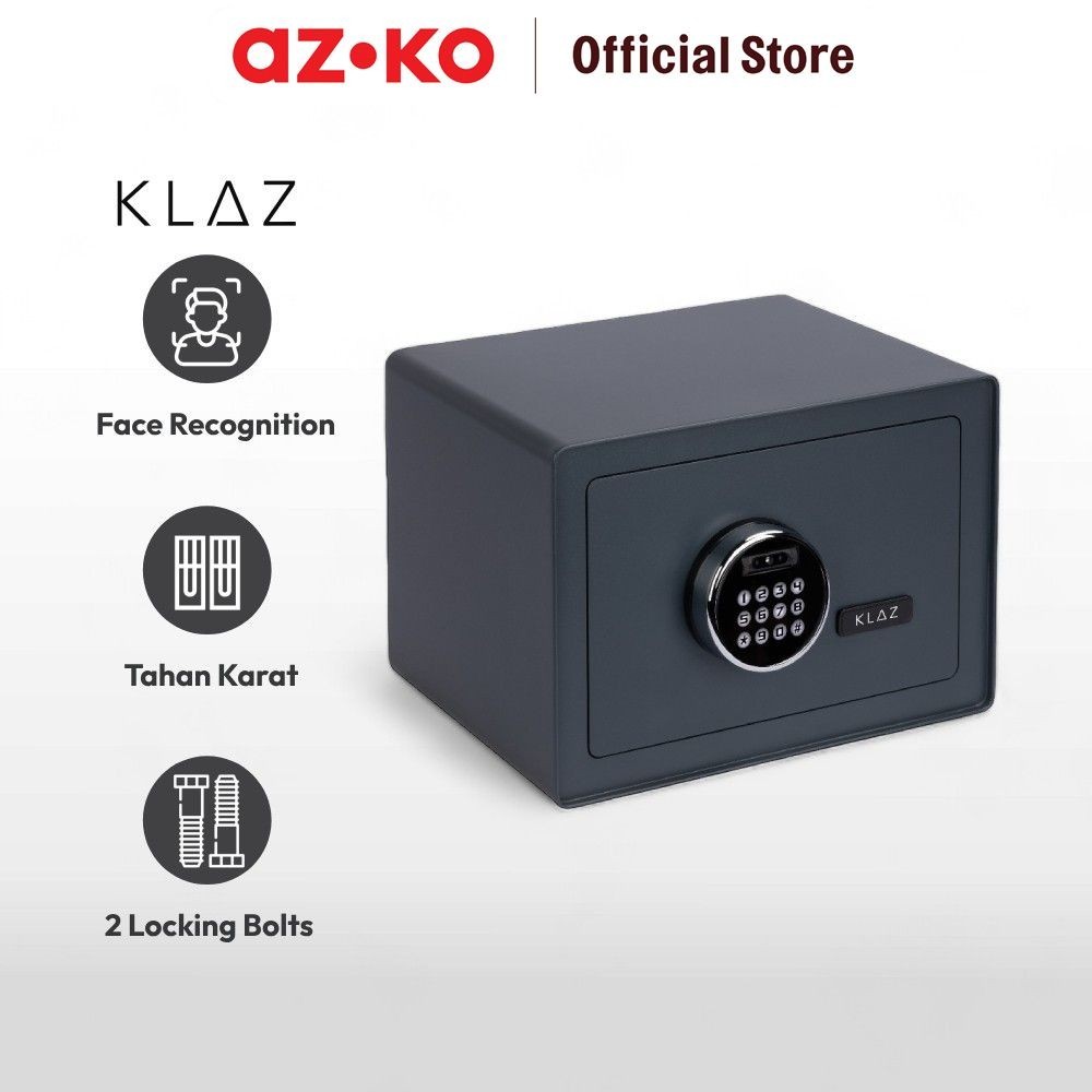 Jual AZKO Klaz 35x25x25 cm Brankas Besi Face Id E13401e - Abu-Abu Steel ...