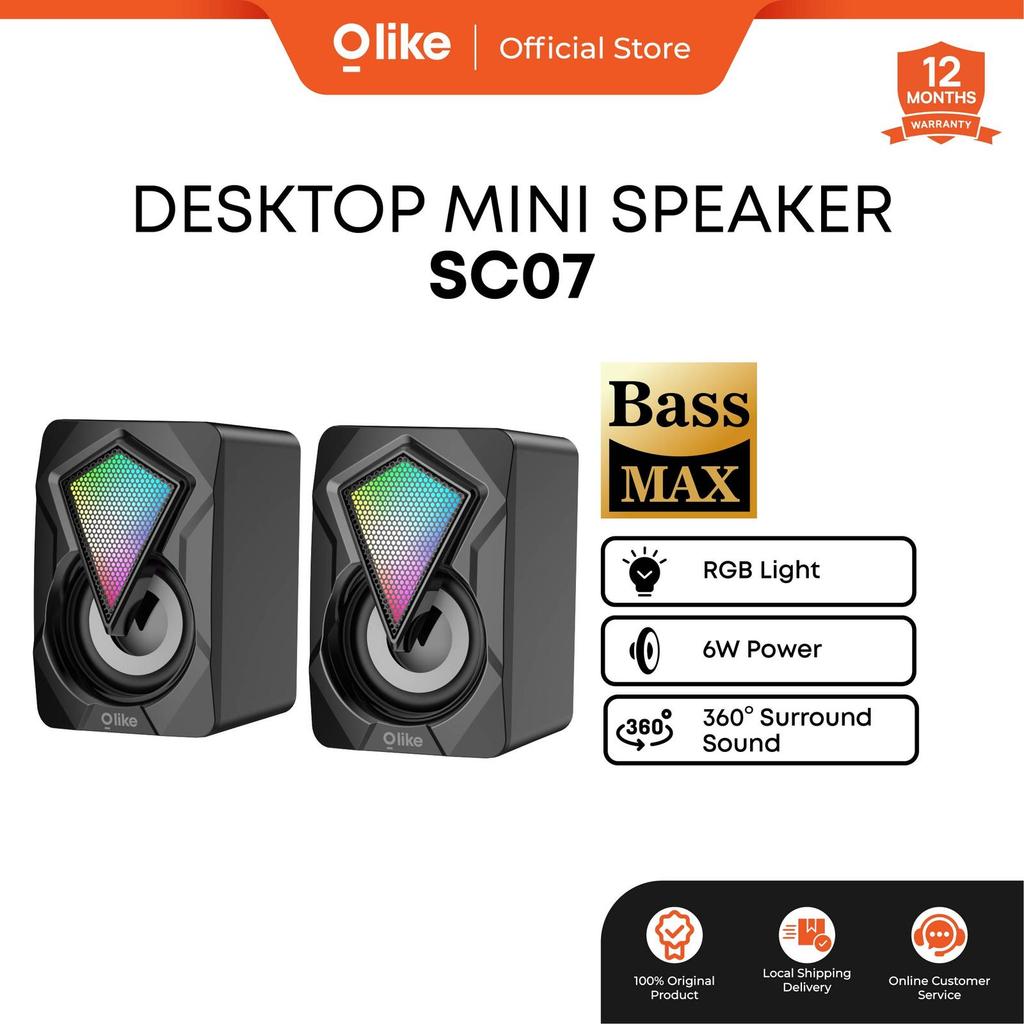 Jual OLIKE SC07 Speaker Wired Desktop 6W Subwoofer Full Bass Rgb Light ...