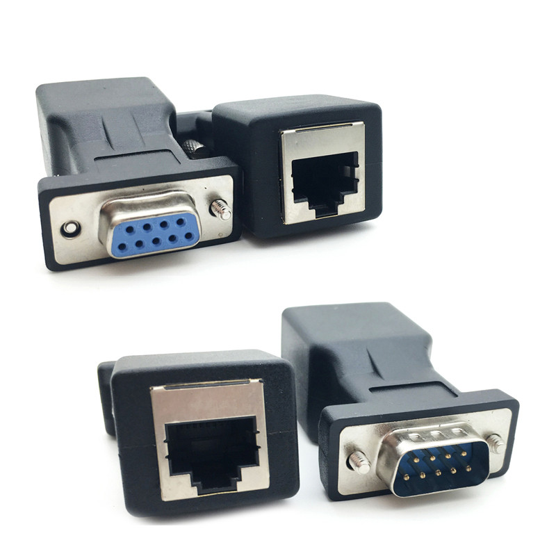 Jual New Arrival DB9 RS232 Male/Female to RJ45 Female Adapter COM Port ...