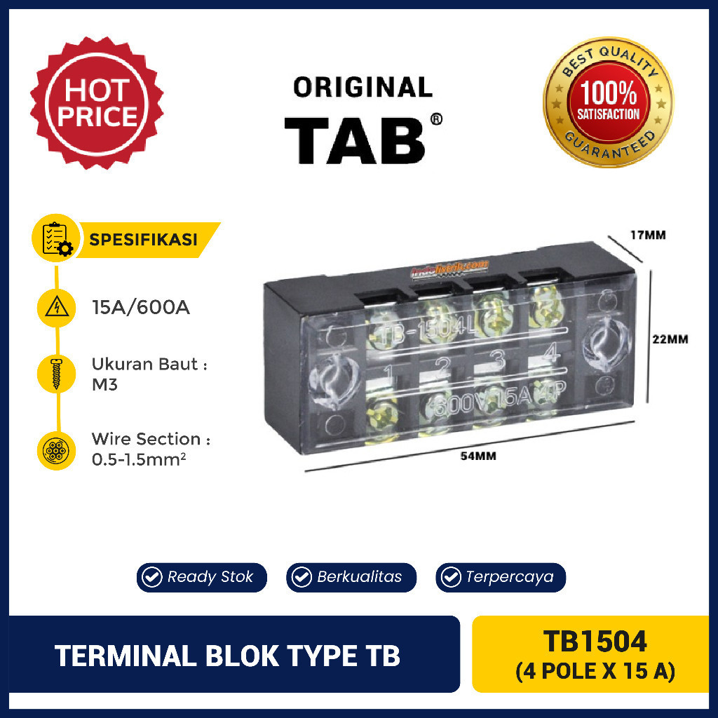 Jual Terminal Block / Blok Kabel TB1504 TAB | Shopee Indonesia