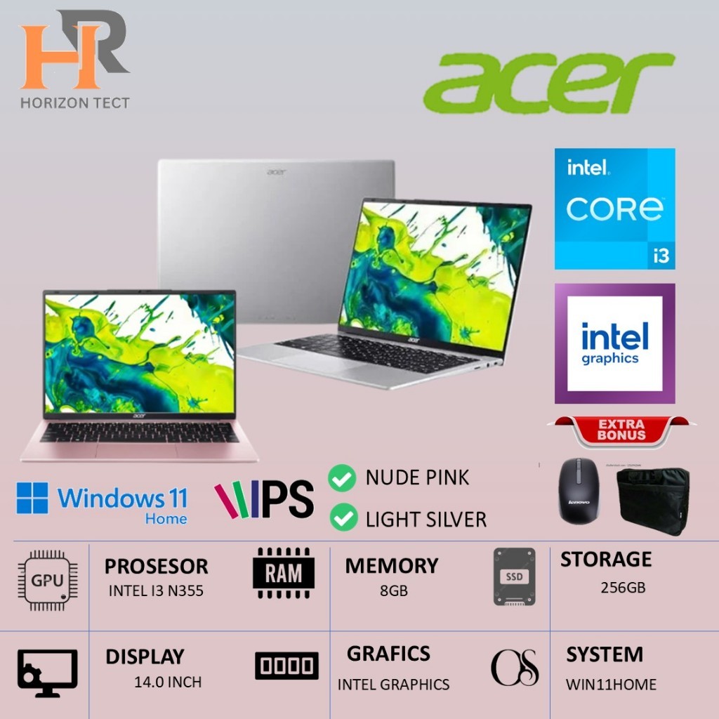 Jual Acer Aspire Lite 14 AL14 32P Intel I3 N355 Ram 8GB 512GB Layar 14 ...