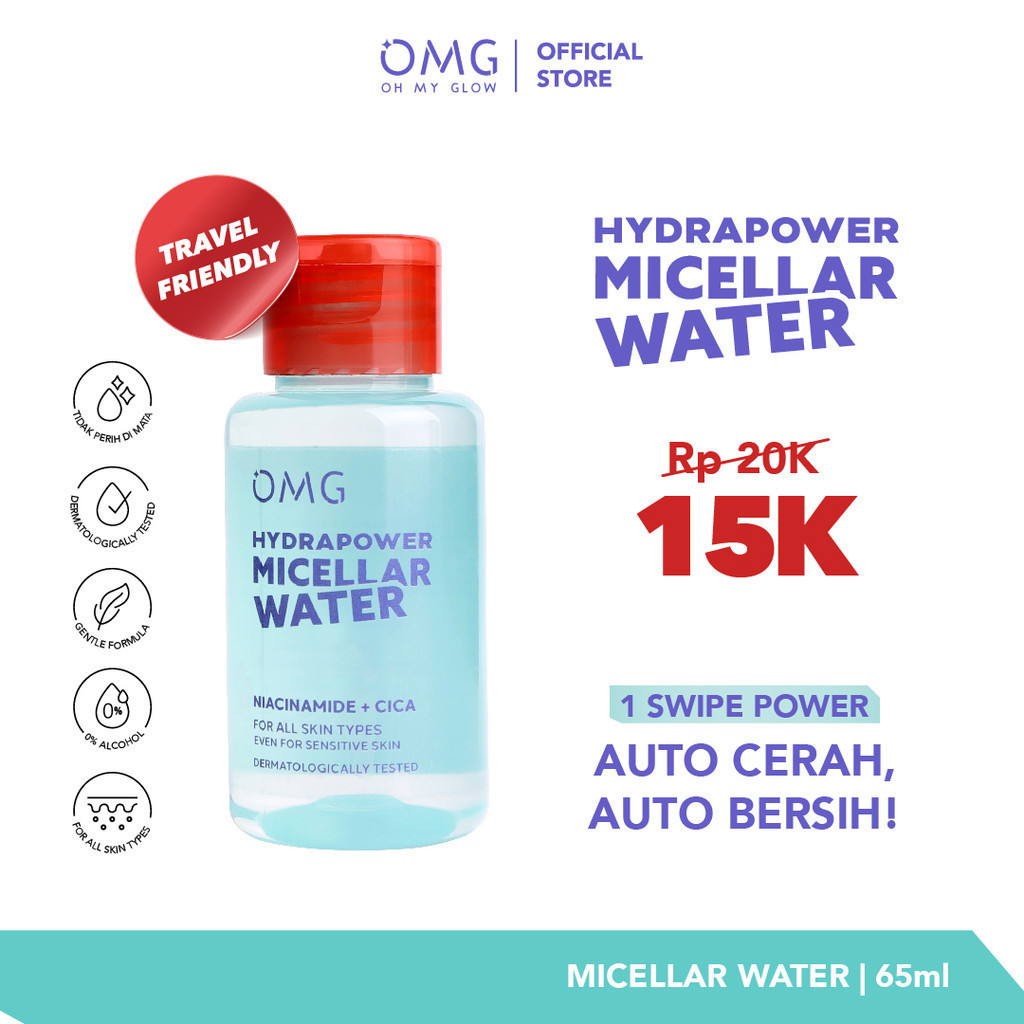 Jual [Flash Sale] NEW! OMG OH MY GLOW HydraPower Micellar Water with ...