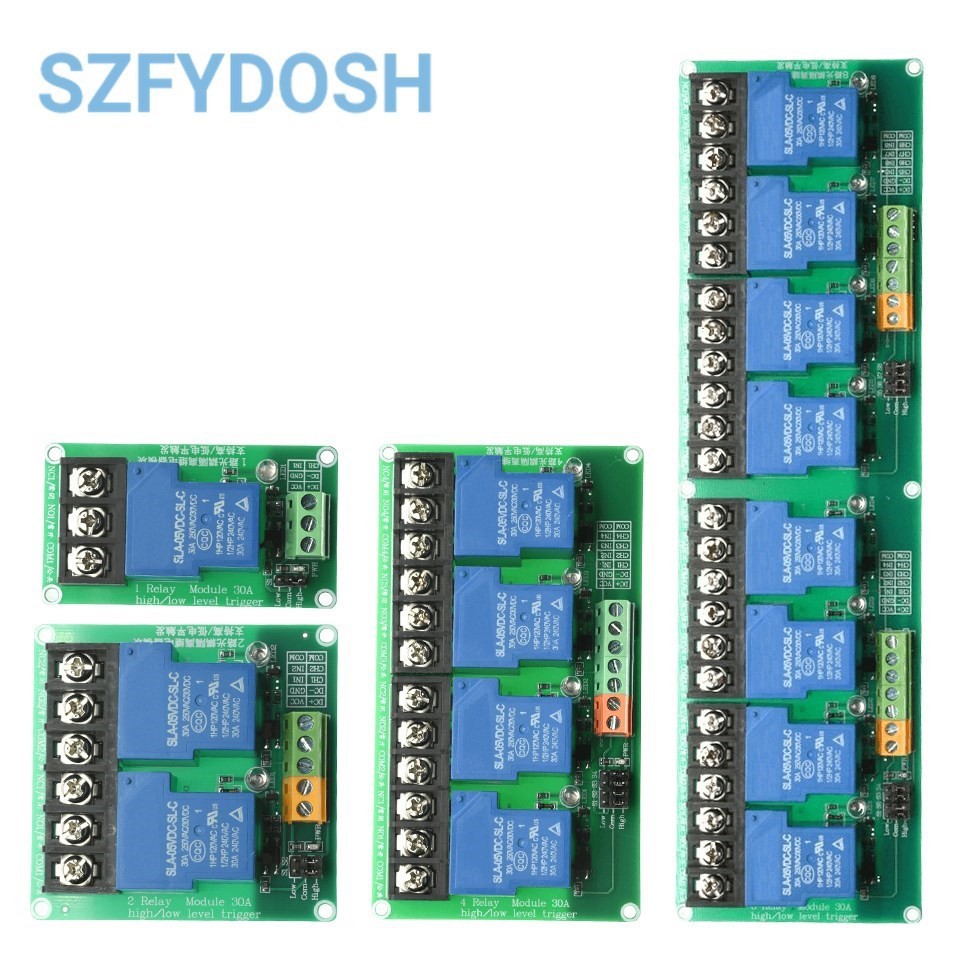 Jual 1 2 4 8 Channel Relay Module 30A With Optocoupler Isolation 5V 12V ...
