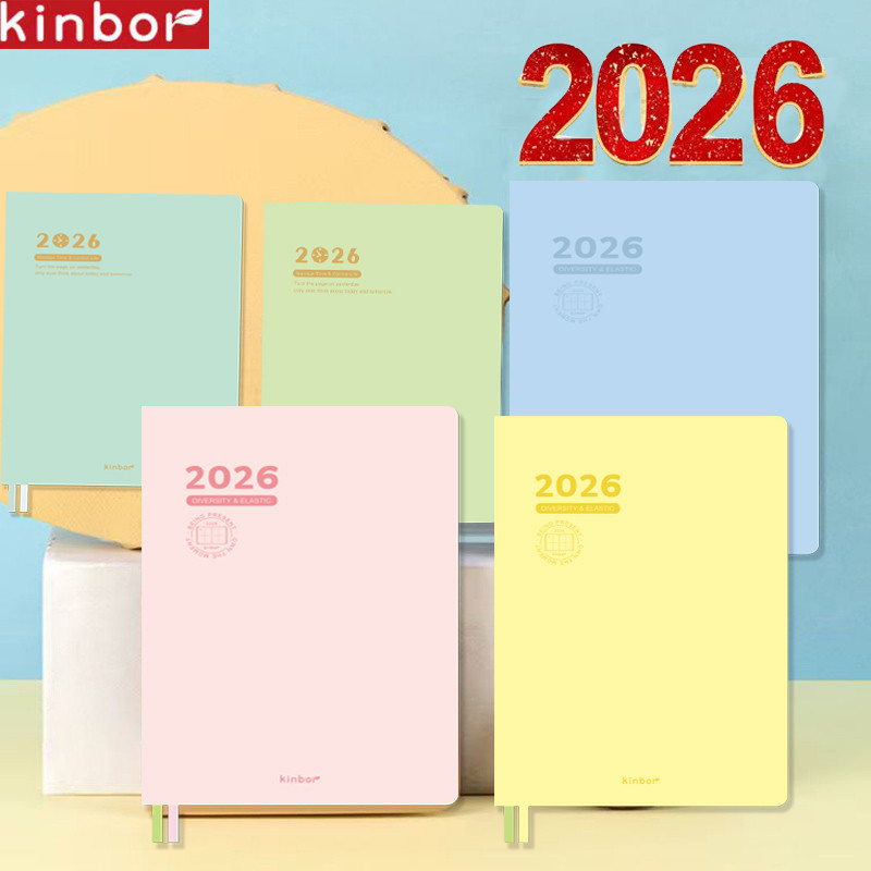 Jual New Kinbor 2026 Timeline Plan Notebook,Soft PU A5 Size 52g BaChuan ...