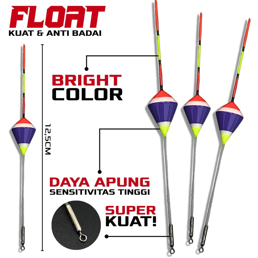 Jual Pelampung Pancing Bahan Fiber Premium dan Batang Logam Stainles Uk ...