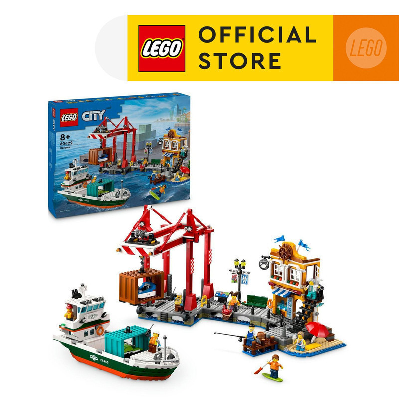 Jual LEGO City 60422 Seaside Harbor with Cargo Ship (1220 Pieces ...