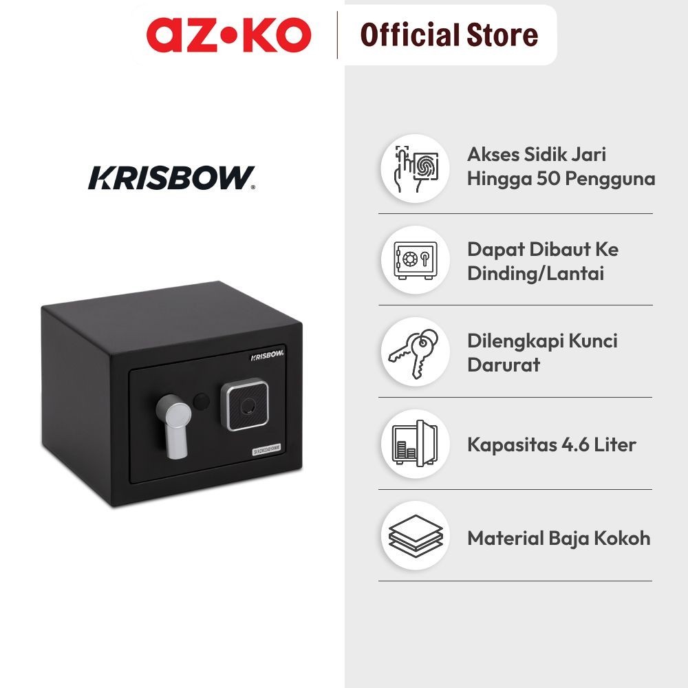 Jual AZKO Krisbow Brankas Besi 17fp 1/3 Mm - Hitam Steel Safe ...
