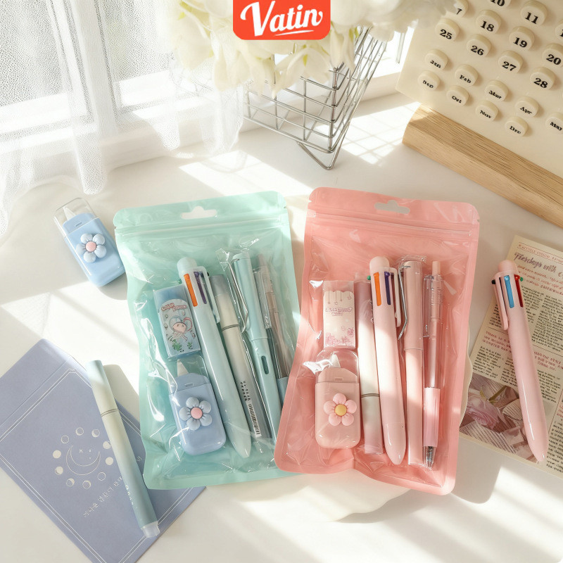 Jual Alat Tulis Set 7 IN 1 Lengkap ATK Pulpen Pensil Penghapus Dengan ...