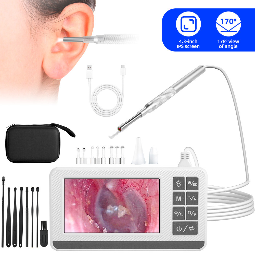 Jual Ear Endoscope Camera 4.3'' LCD Screen Ear Scope Otoscope with ...