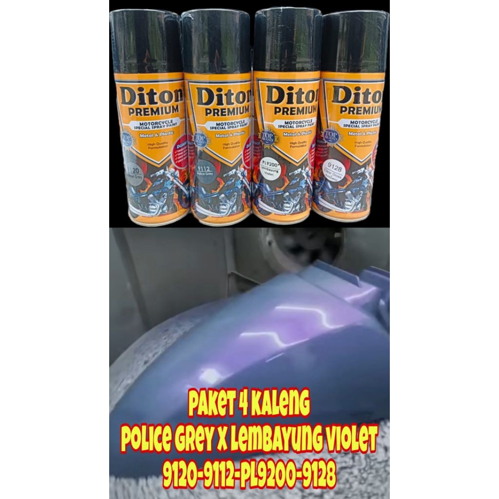 Jual PAKET 4 KALENG Pilox pylox POLICE GREY X LEMBAYUNG VIOLET Diton ...