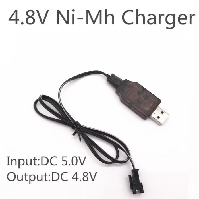 Jual USB CHARGER / KABEL CHARGER USB BATERAI RC 4,8 250mA SOKET HITAM ...