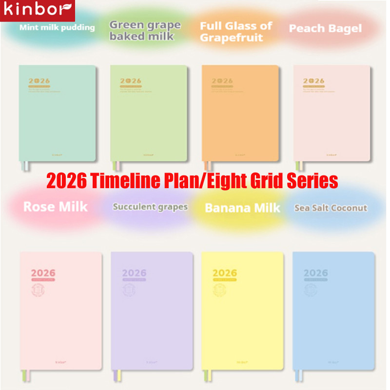 Jual Kinbor 2026 Yearly Planner,A5 Timeline/Eight Grid Journal Notepads ...
