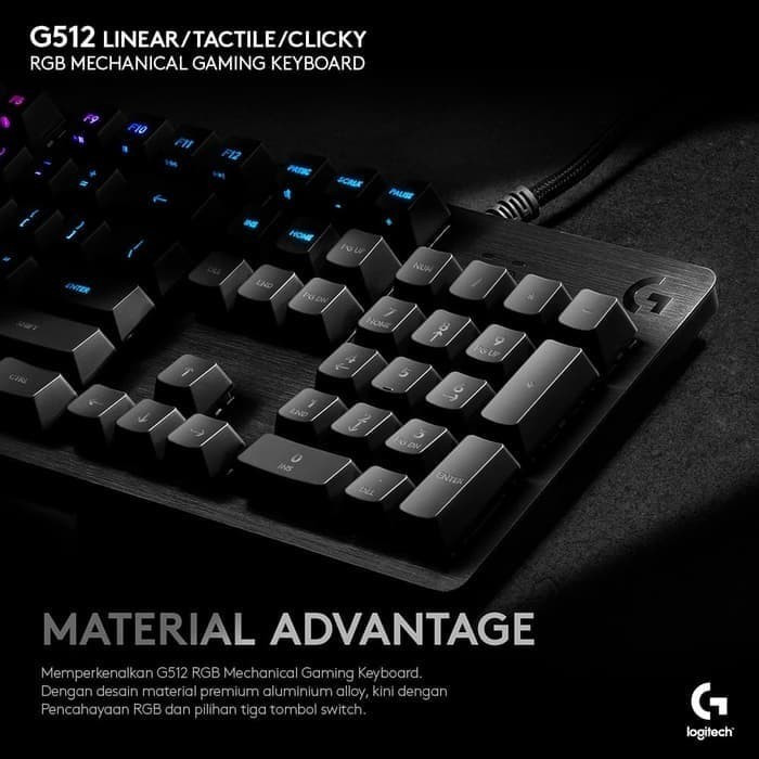 Jual Logitech G512 RGB Mechanical CLICY Gaming Keyboard | Shopee Indonesia