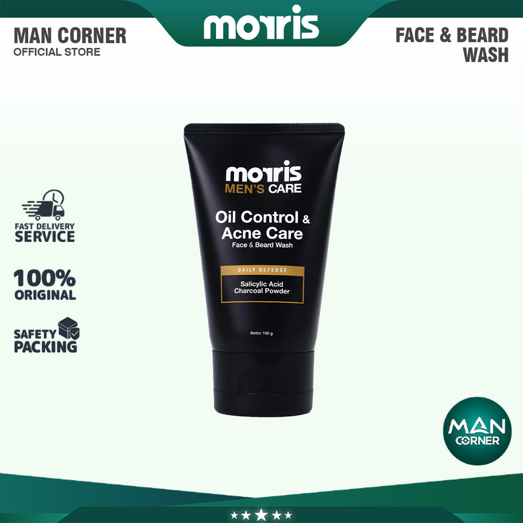 Jual MORRIS MEN Oil Control & Acne Care Face & Beard Wash 100gr | Man ...