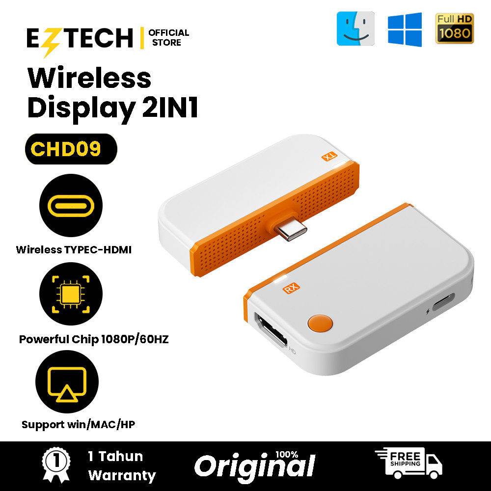 Jual Wireless Typec HDMI Adapter 2in Portable Transmitter Full HD 1080P ...