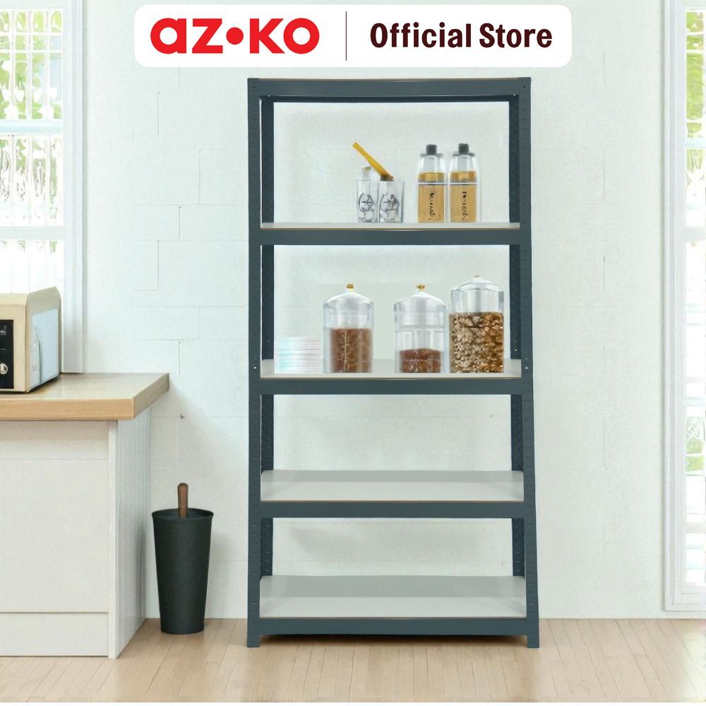 Jual AZKO Krisbow Norden Rak Besi 5 Tingkat - Abu-Abu Rak Serbaguna ...