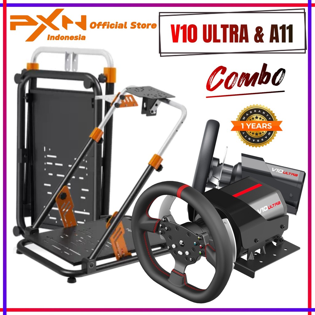 Jual Combo PXN V10 ULTRA 2025 with A11 Direct Drive Steering Wheel ...