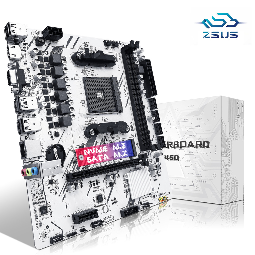 Jual ZSUS B450 Motherboard AMD Processor Dual-annel DDR4 Memory AM4 ...