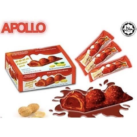 Jual Apollo Roka Peanut Bar Wafer Coklat Dengan Kacang Import ( 24pcs ...