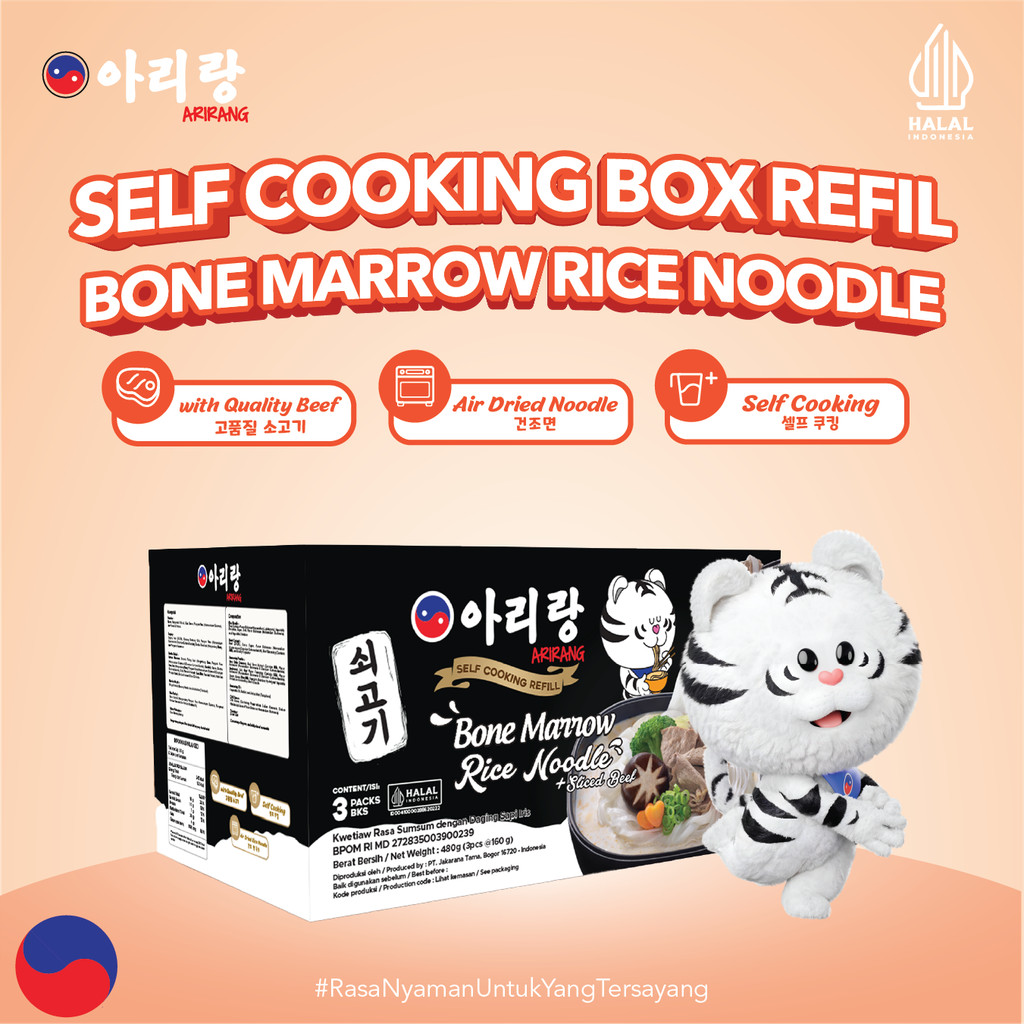 Jual Arirang Self Cooking Refill Bone Marrow Rice Noodle 480gr (3PCS ...