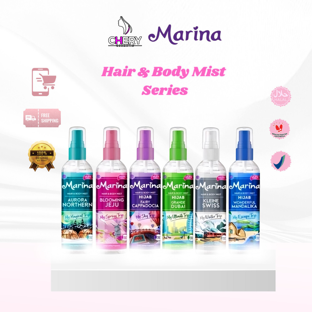 Jual Marina Hair & Body Mist Cologne Secret Paradise | Wisteria Garden ...