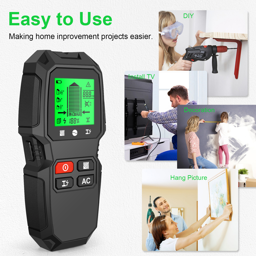 Jual Wall Scanner 7 in 1 LCD Electronic Detector Metal Detector Testing ...