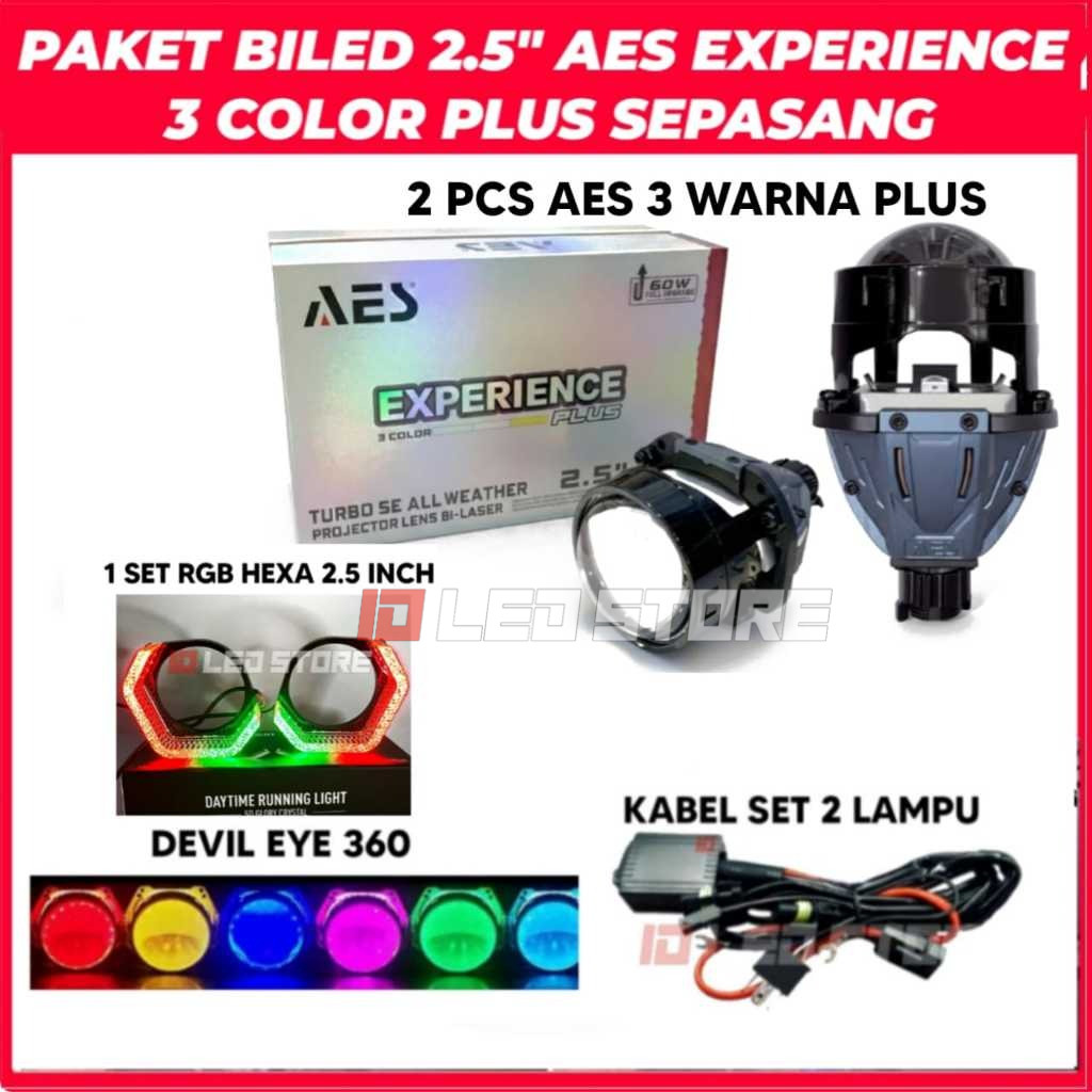 Jual Paket Sepasang Biled AES Turbo Se Experience 3 Warna Plus 60 Watt ...